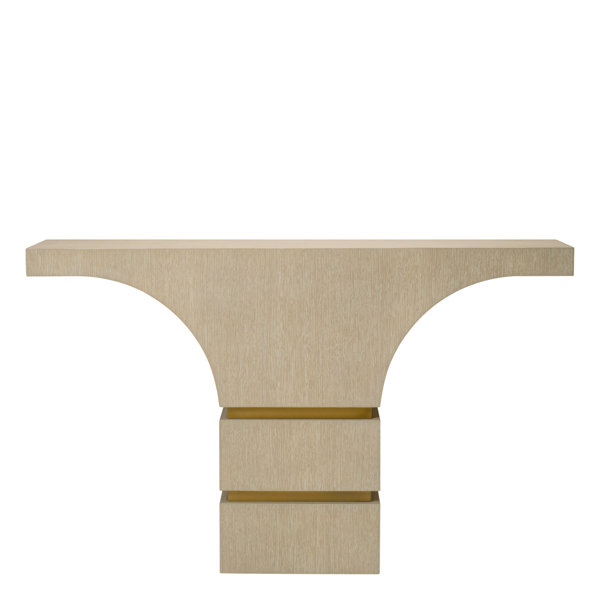 Eichholtz USA Console Table Thaddeus Washed Oak Veneer Brushed Brass Finish | Perigold